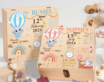 Personalized Baby Memory Keepsake Box, Wooden Keepsake Box for Newborn ...