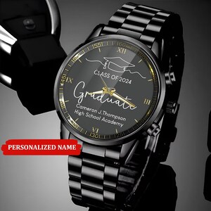 Personalized Graduation Men Watch, Graduation Gifts, Class of 2024 ...