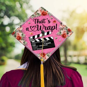 Personalized Funny Film Graduation Cap Topper, That's A Wrap Grad Cap ...