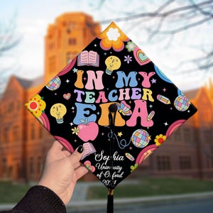 Personalized Teacher Graduation Cap Topper, Teacher Grad Cap Topper ...