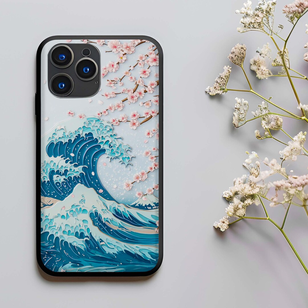 Great Wave and Cherry Blossom Vivid and Cherry Blossom Phone Case for ...