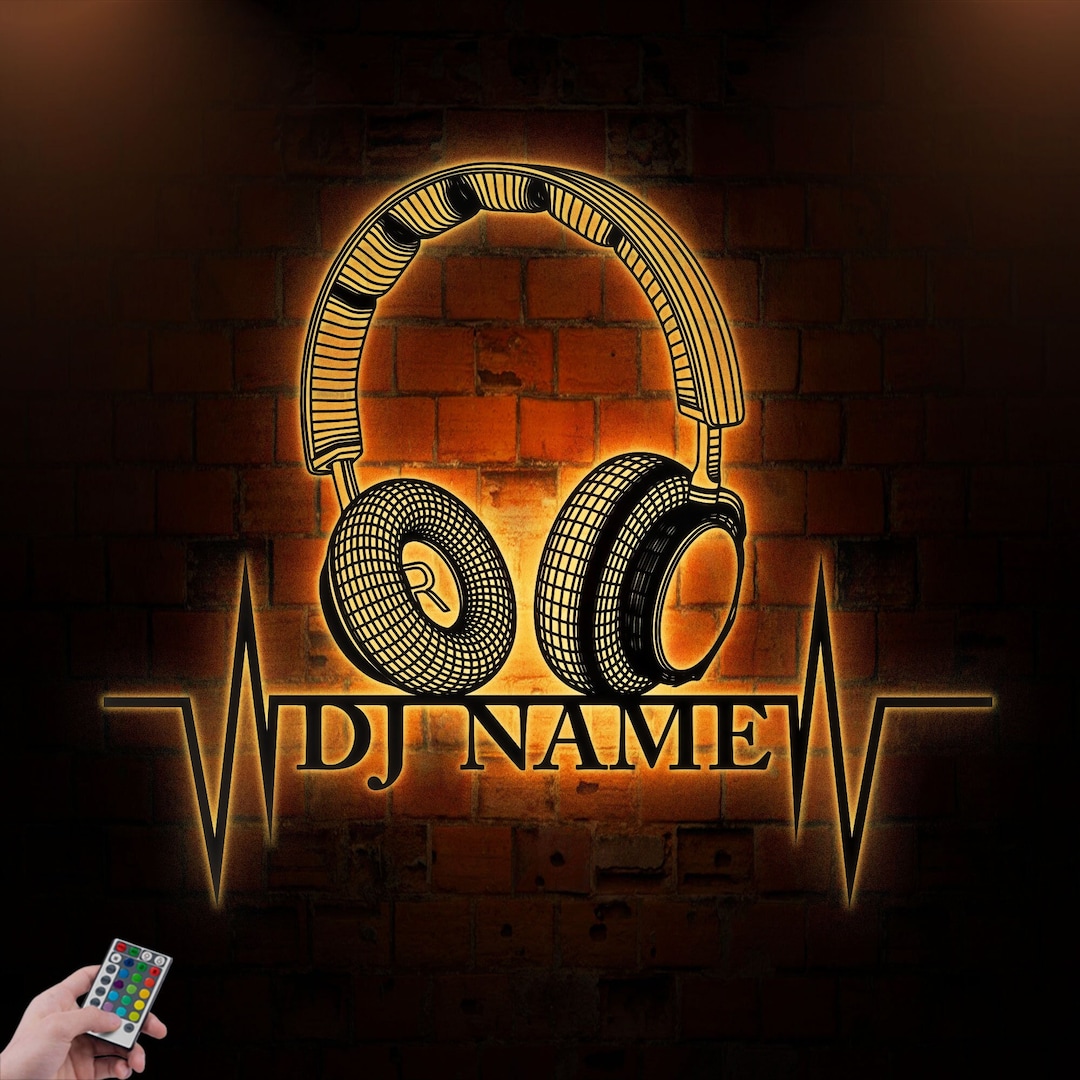 Personalized Name DJ Metal Sign With Led Lights, Custom DJ Gifts ...