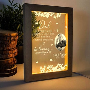 Personalized Photo in Loving Memory Frame Lamp Frame Lamp, Memorial ...