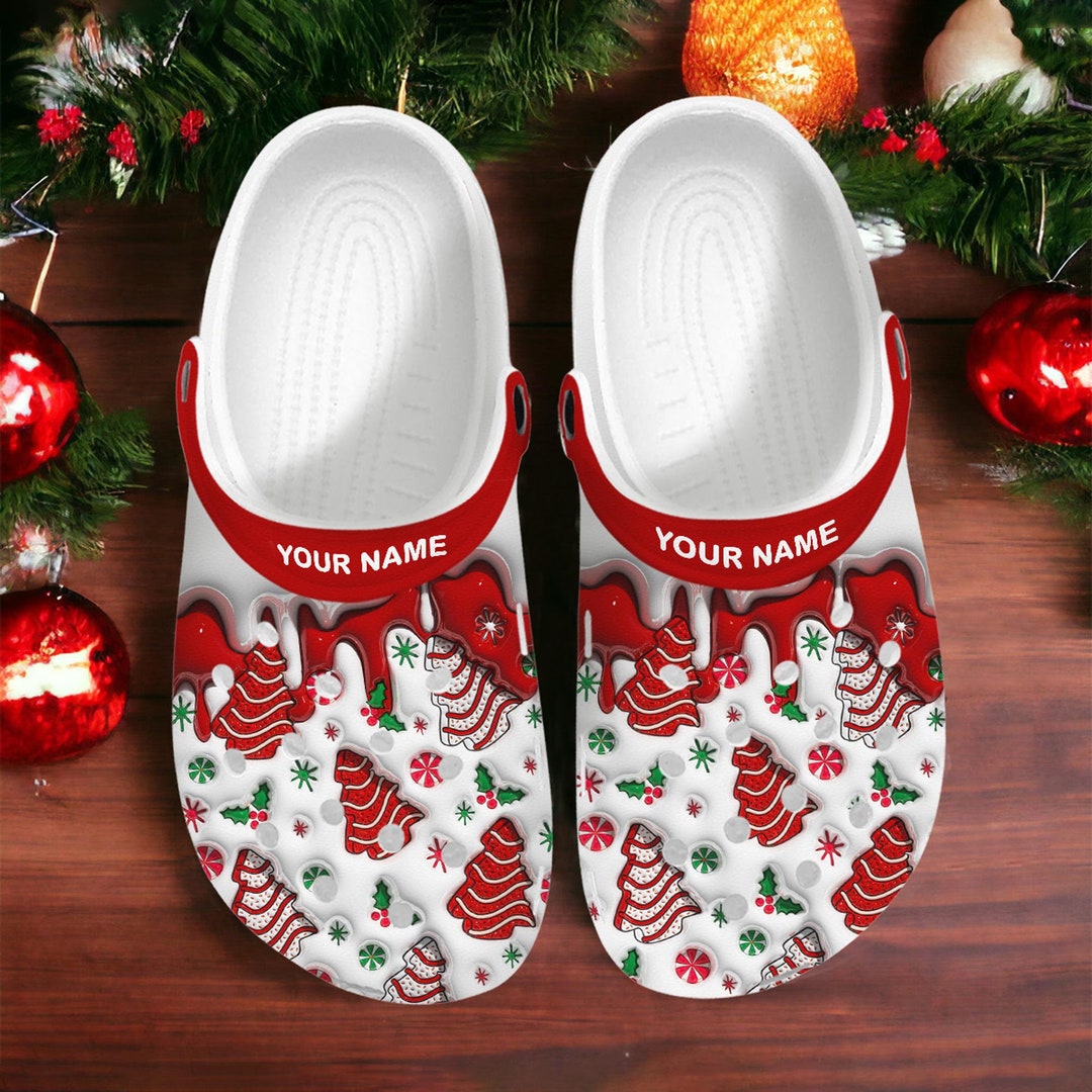 Personalized Name 3D Christmas Tree Cakes Inflated Clogs - Etsy