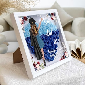 Personalized Congrats Graduation Flower Shadow Box, High School ...