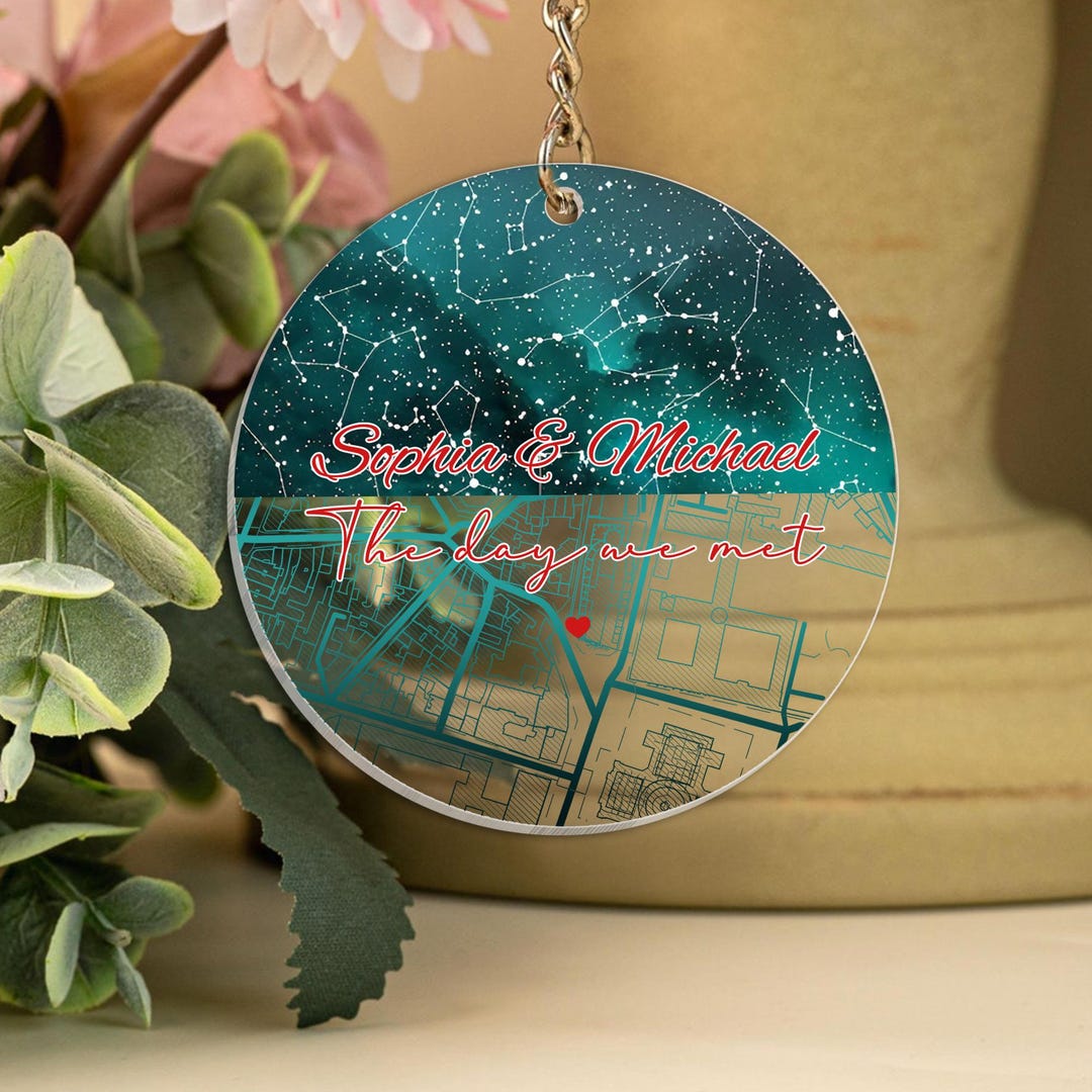 Personalized the Map Where We Began and Star Map Acrylic Keychain ...