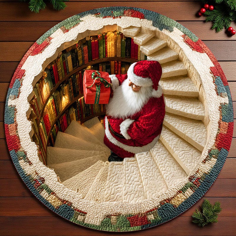 Round Christmas Rug - Etsy