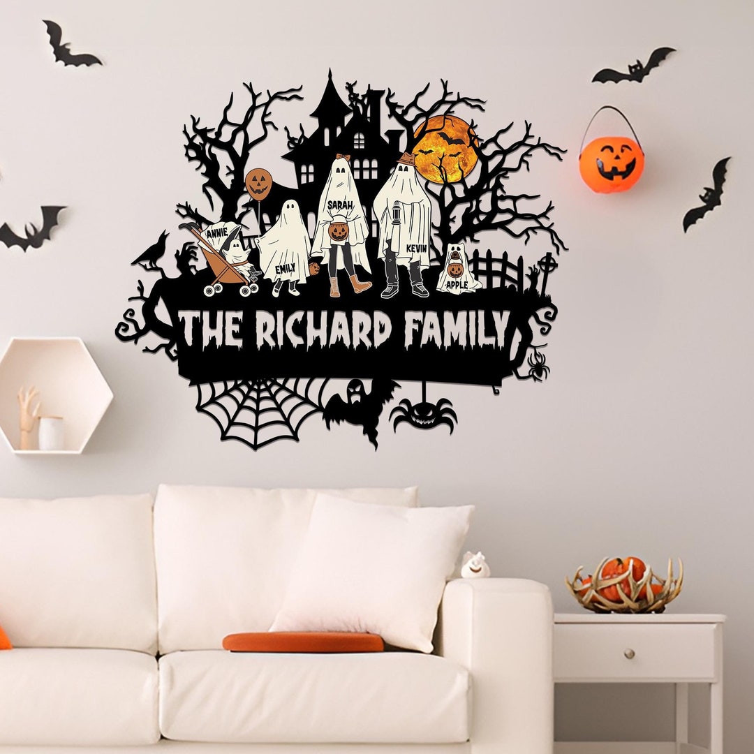 Personalized Ghost Family Metal Sign With Led Lights, Family Name ...