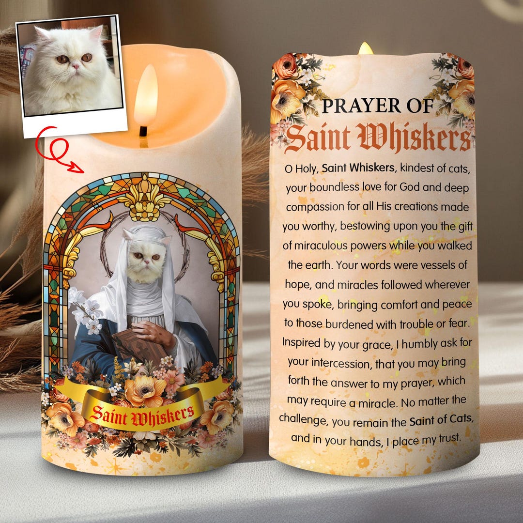 Personalized Prayer LED Candle, Custom Face Pet Funny Candle, Votive ...