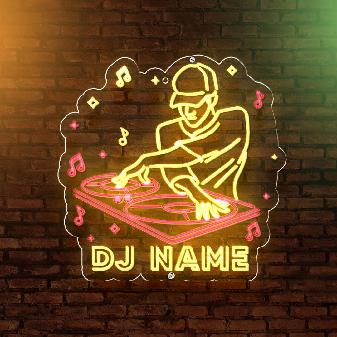 Personalized Name DJ Neon Sign Led Light, Custom DJ Gift, Christmas ...