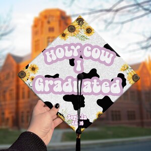 Personalized Funny Graduation Cap Topper, Holy Cow I Graduated Cap ...