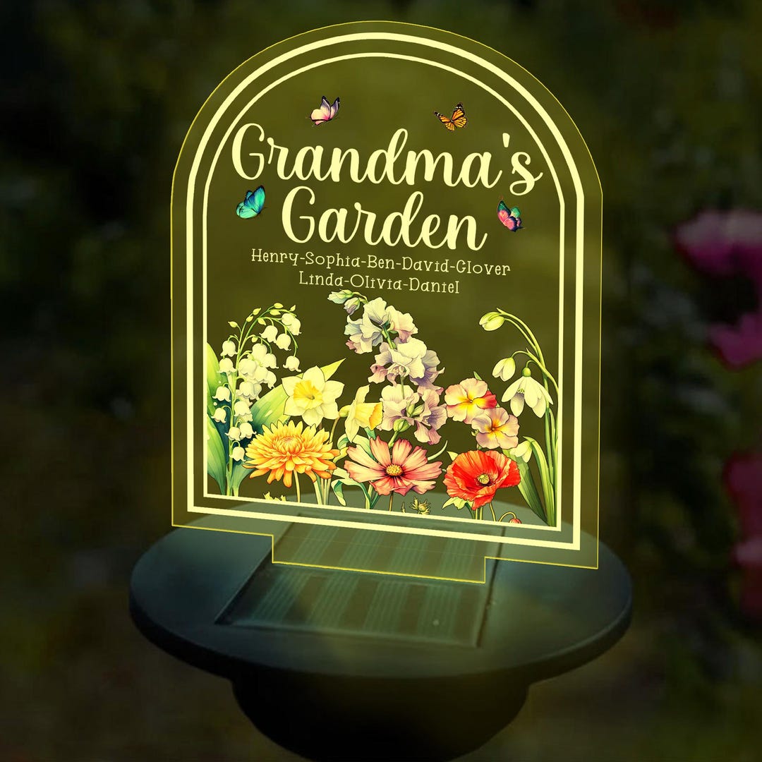 Personalized Grandma's Garden Solar Light, Mothers Day Gift for Grandma ...