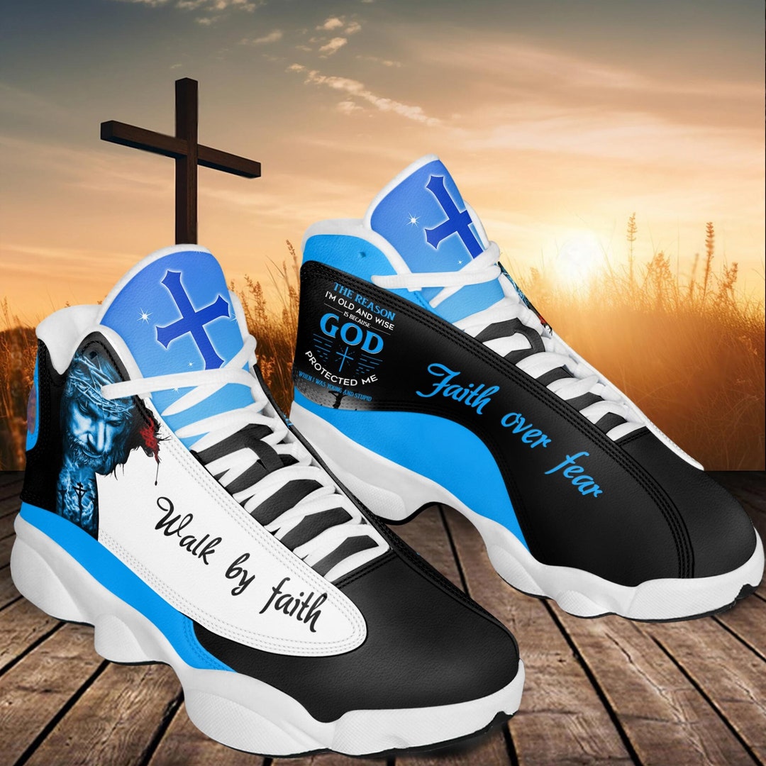 Faith Over Fear Jesus Shoes, Christian Gifts, God Sneakers, God Running ...