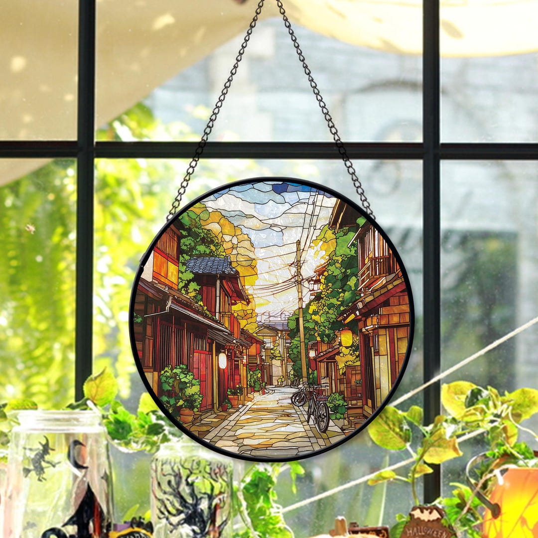 Tokyo Cityscape Japan Faux Stained Glass, Japan Travel Decor, Japan ...