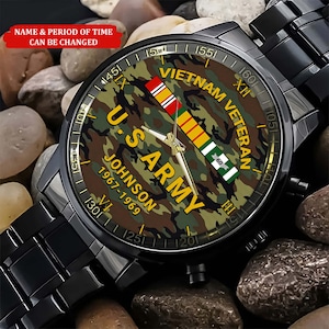 Personalized U.S Army Vietnam Veteran Watch, Proudly Served Military ...