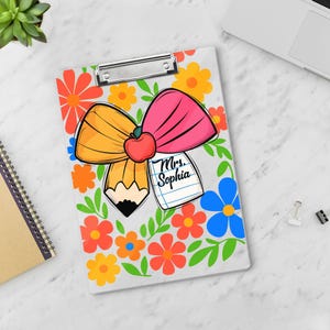 Personalized Teacher Appreciation Gift, Custom Pencil Floral Teacher ...