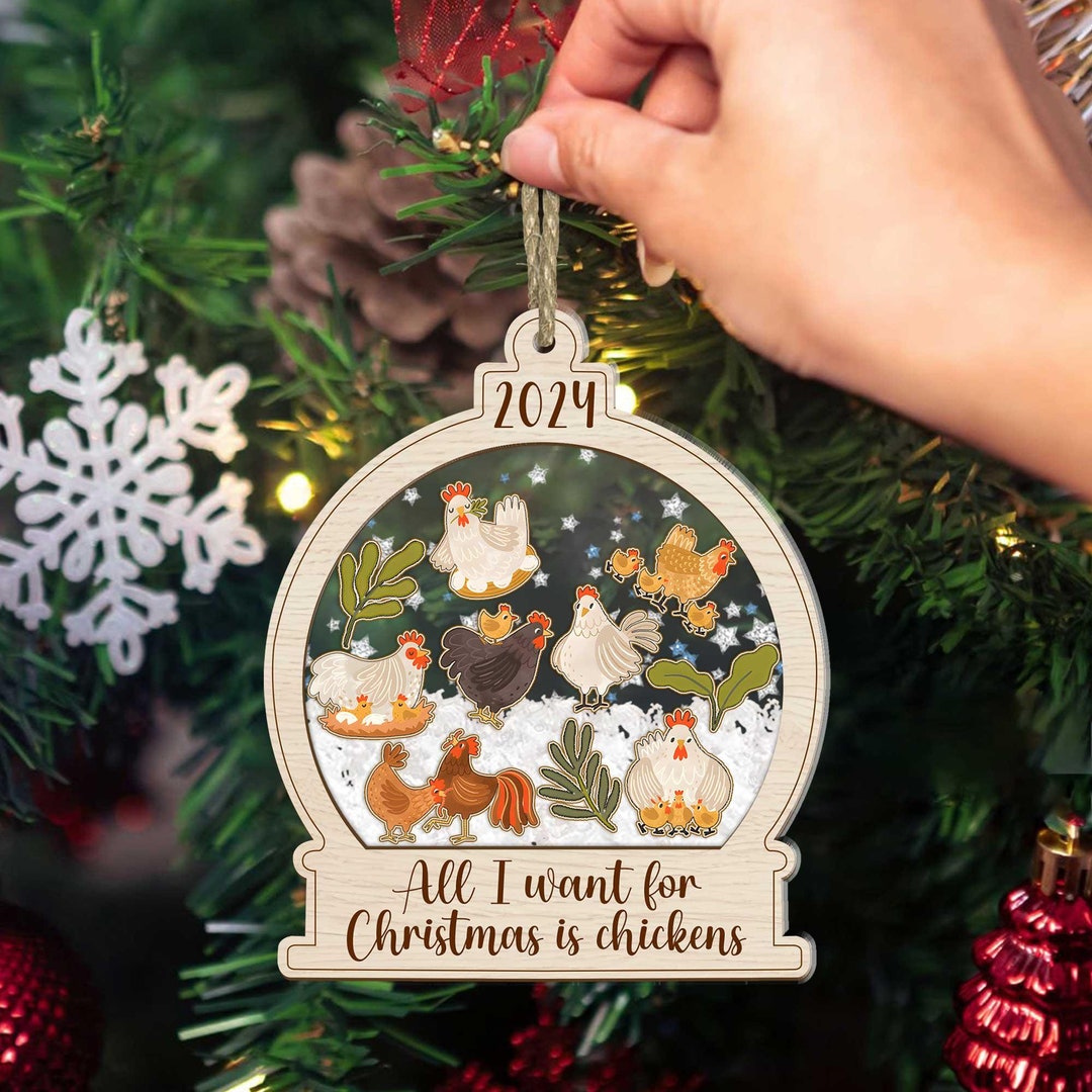 Personalized Chicken Coop Christmas Shaker Ornament, Farmhouse Decor ...