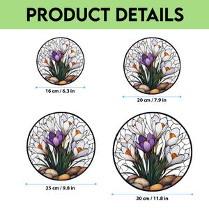 Crocus Faux Stained Glass Window Hanging, Gift for Mom, Crocus ...