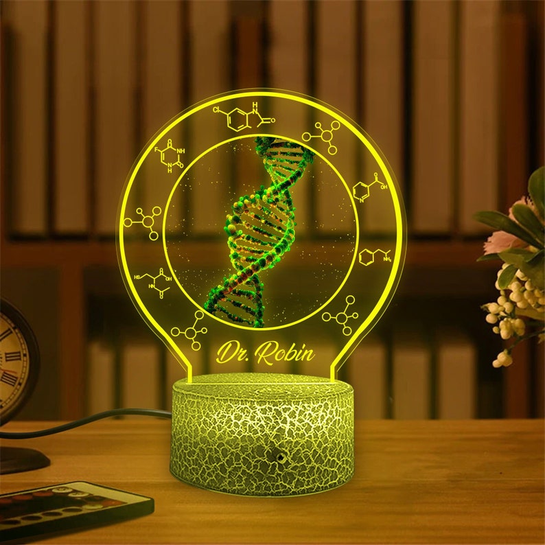 Personalized DNA Science 3D Lamp Biology Science Gift Decor - Etsy