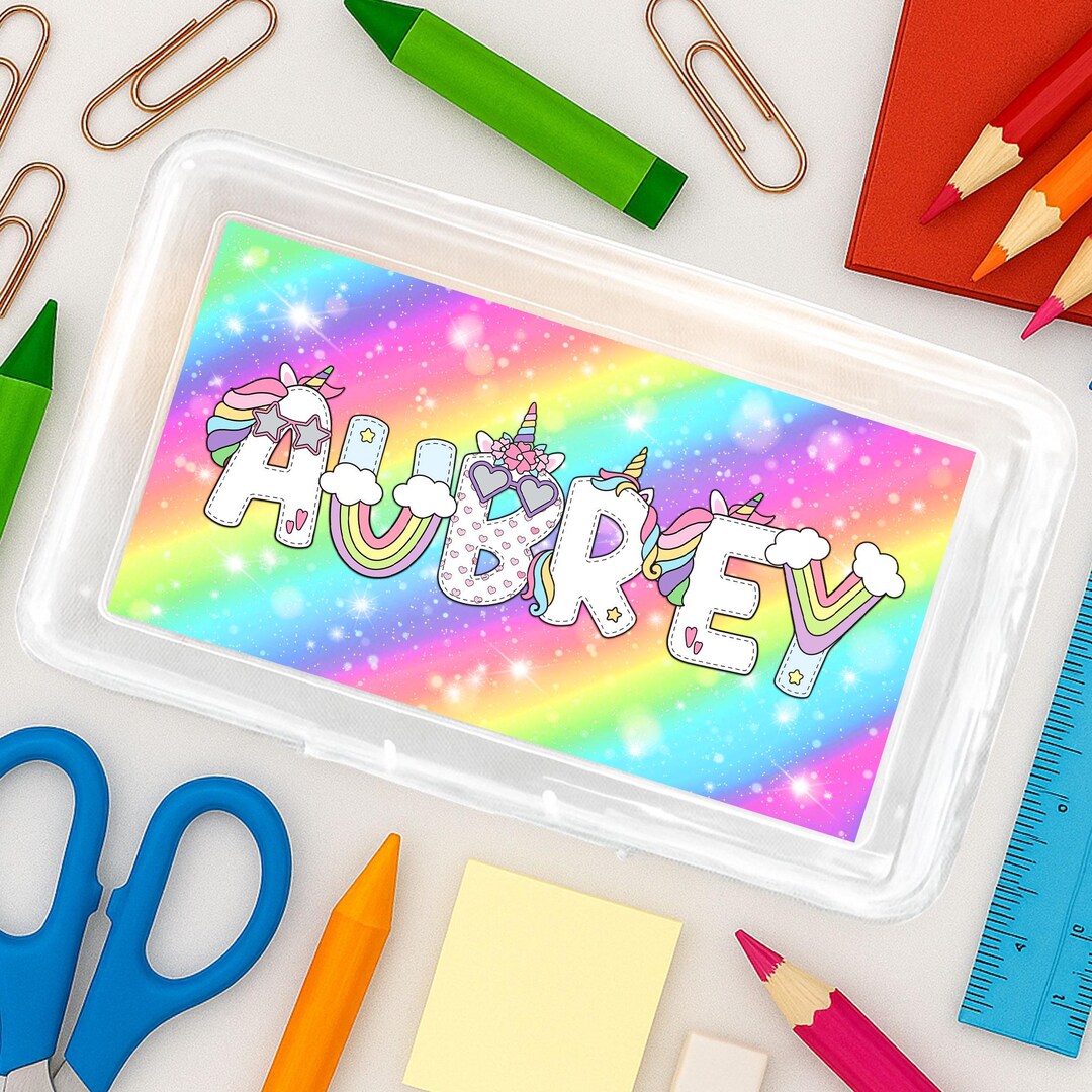 Personalized Back to School Pencil Case for Kids, Custom Name Unicorn ...