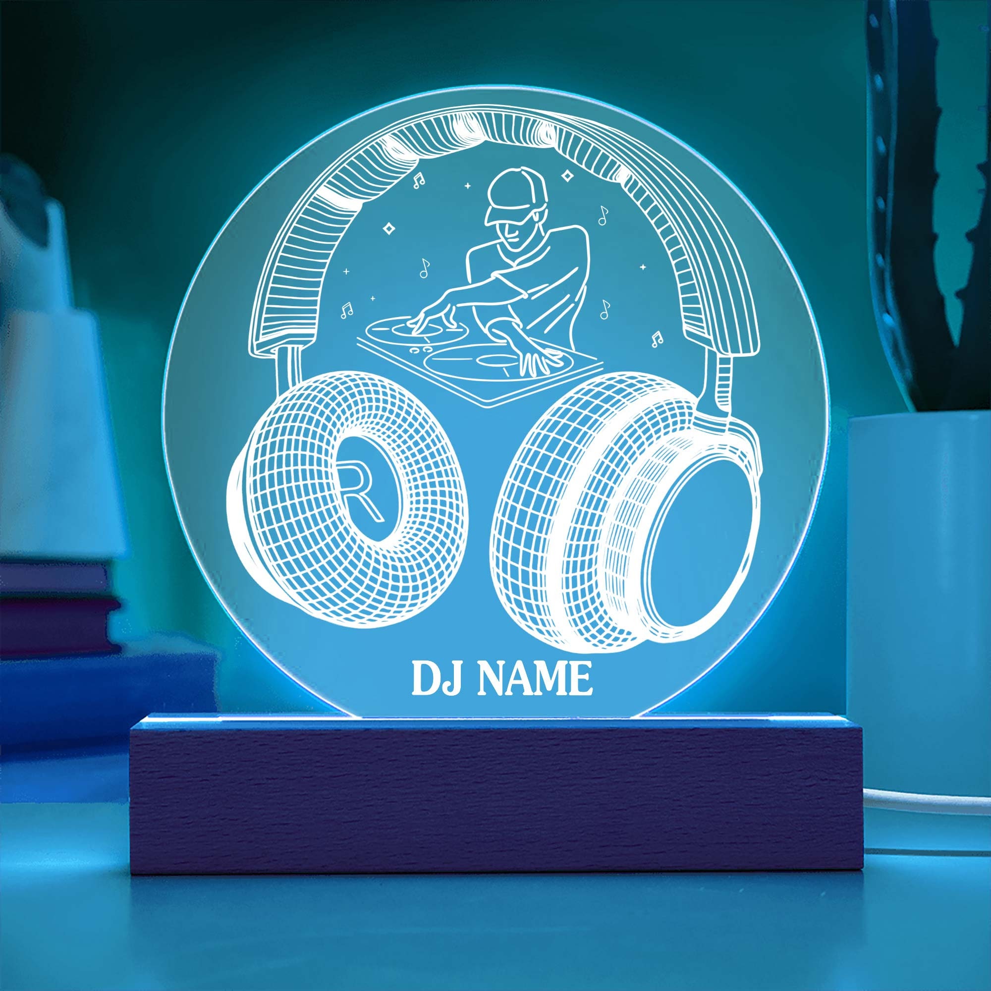 Custom DJ 3D Led Light Wooden Base, Custom DJ Player Gifts, Lamp Gifts ...