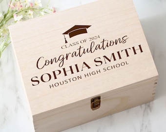 Personalized Graduation Memory Keepsake Box, Custom Graduation Gift ...