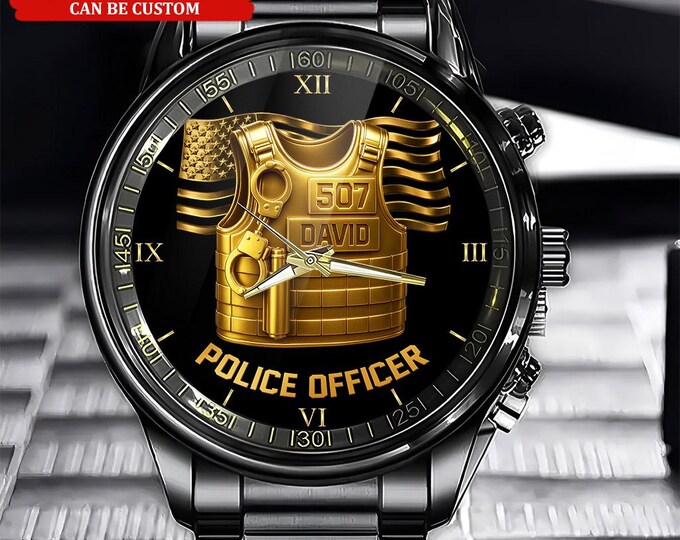 Personalized Police Officer Watch, Custom Business Watch Gift, Police ...