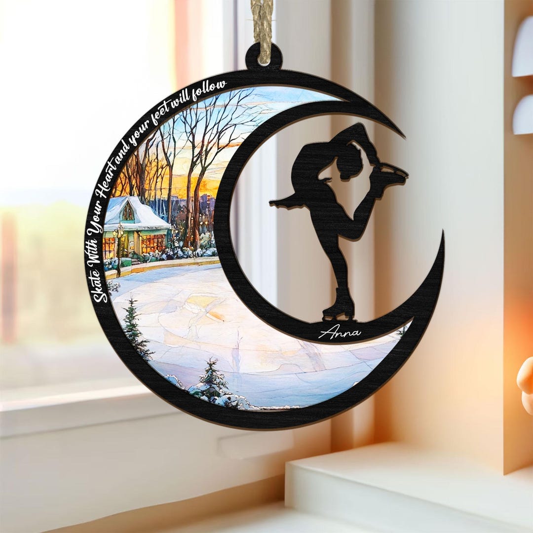Personalized Name Figure Skating Suncatcher, Figure Skating Window ...