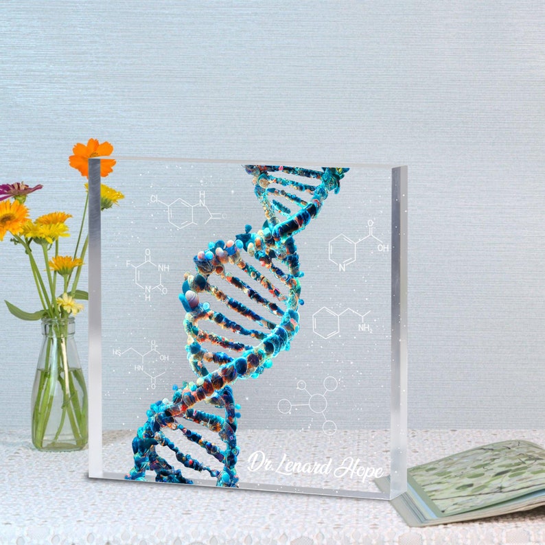 Personalized DNA Custom Shape Acrylic Blocks, Biology Science Gift for ...