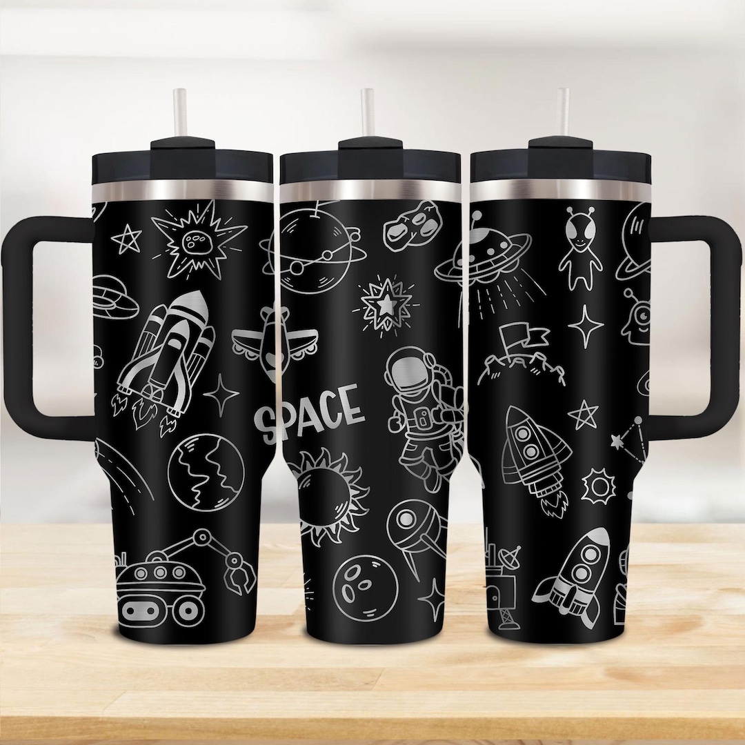 Custom 40 Oz Tumbler Space, Themed Tumbler Featuring Rockets, Aliens ...