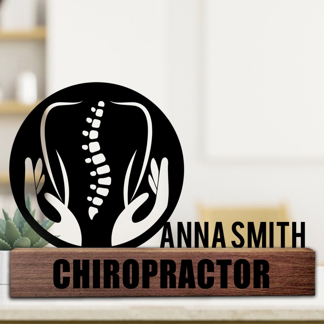 Personalized Chiropractor Desk Plate Metal With Wooden Base ...
