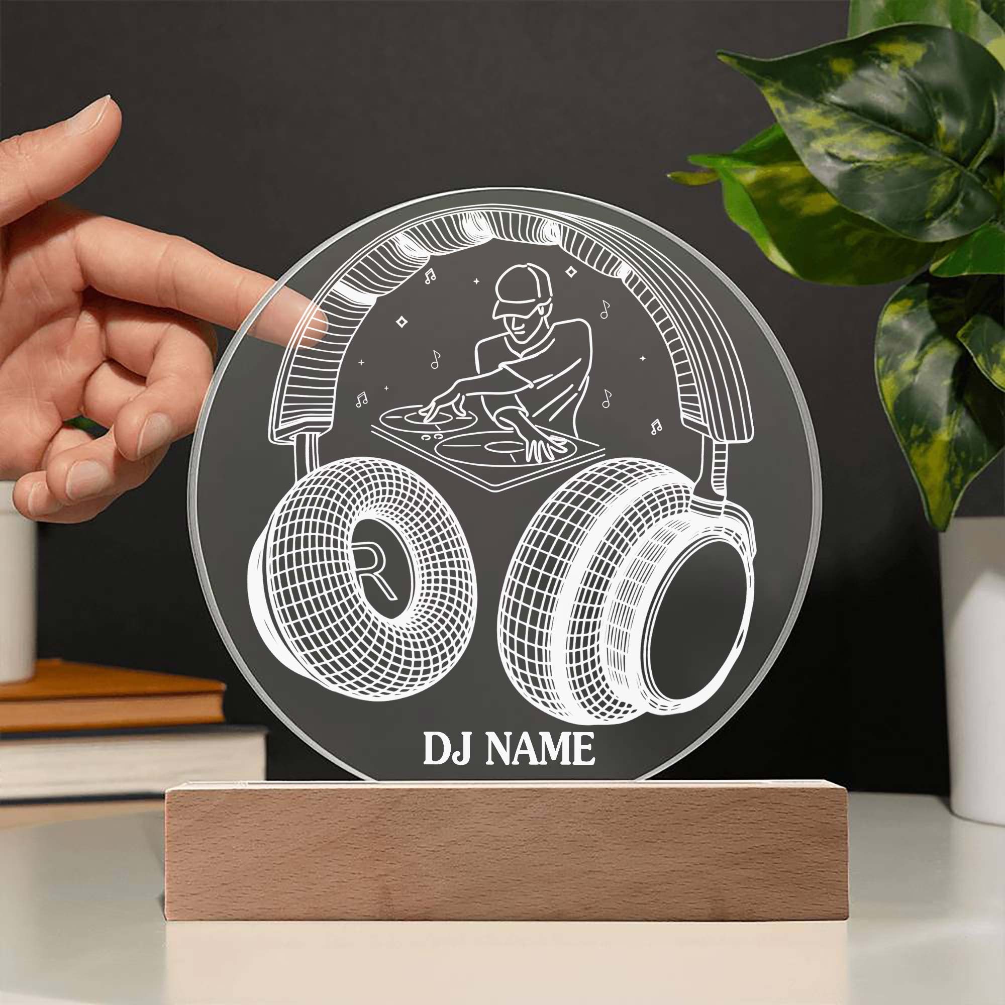 Custom DJ 3D Led Light Wooden Base, Custom DJ Player Gifts, Lamp Gifts ...