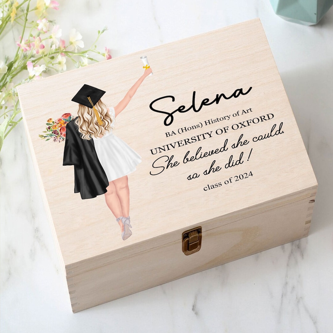 Personalized Graduation Memory Keepsake Box, Custom Graduation Gift ...