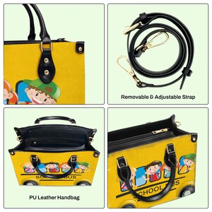 Personalized School Bus Driver Leather Handbag With Handle, Back to ...