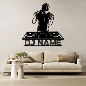 Personalized Name DJ Metal Sign With Led Lights, Custom DJ Gifts ...