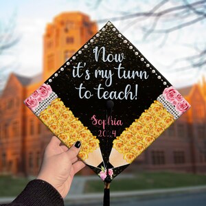 Personalized Teacher Graduation Cap Topper, Teacher Grad Cap Topper ...