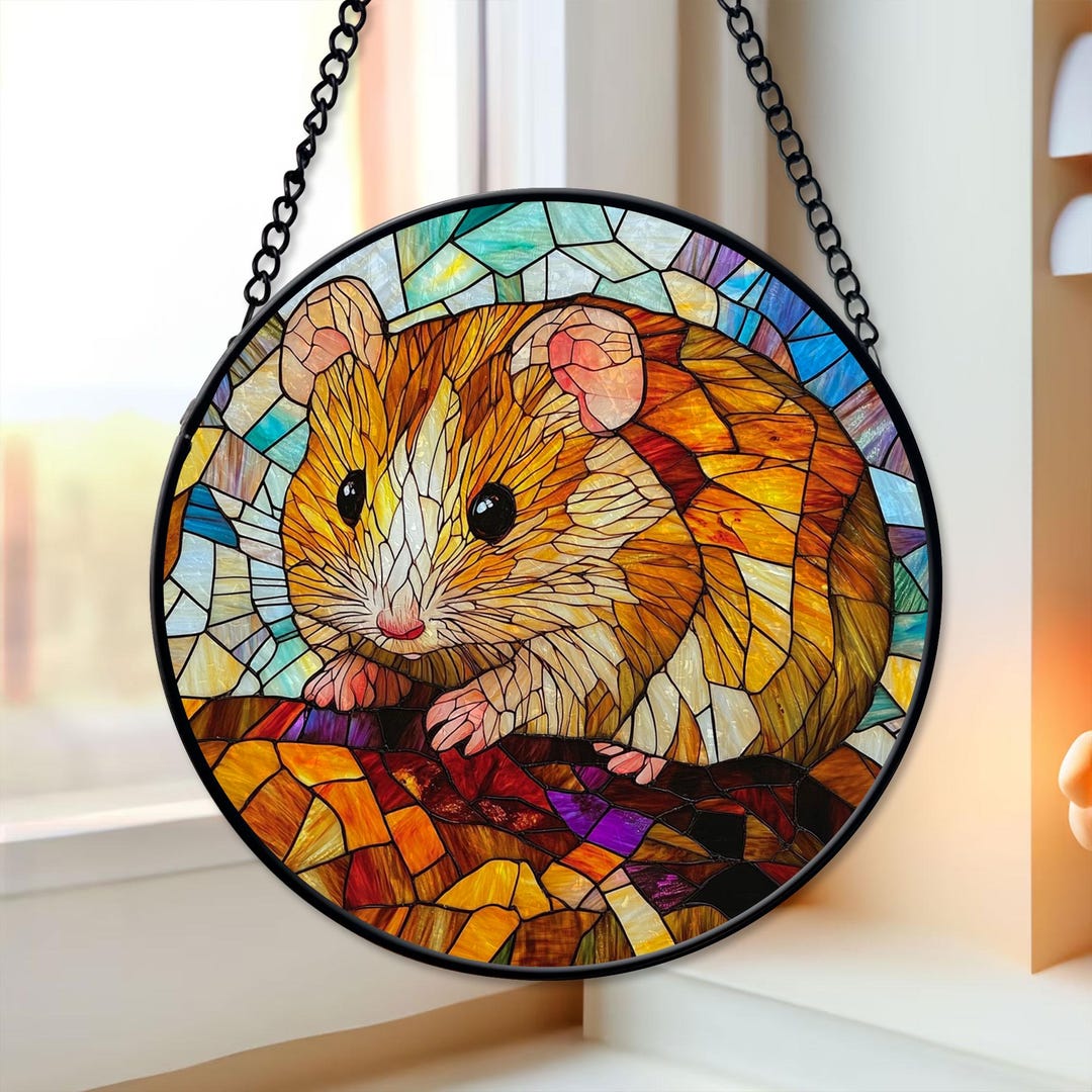 Hamster Glass Suncatcher, Hamster Decor, Hamster Lover Gifts, Hamster ...