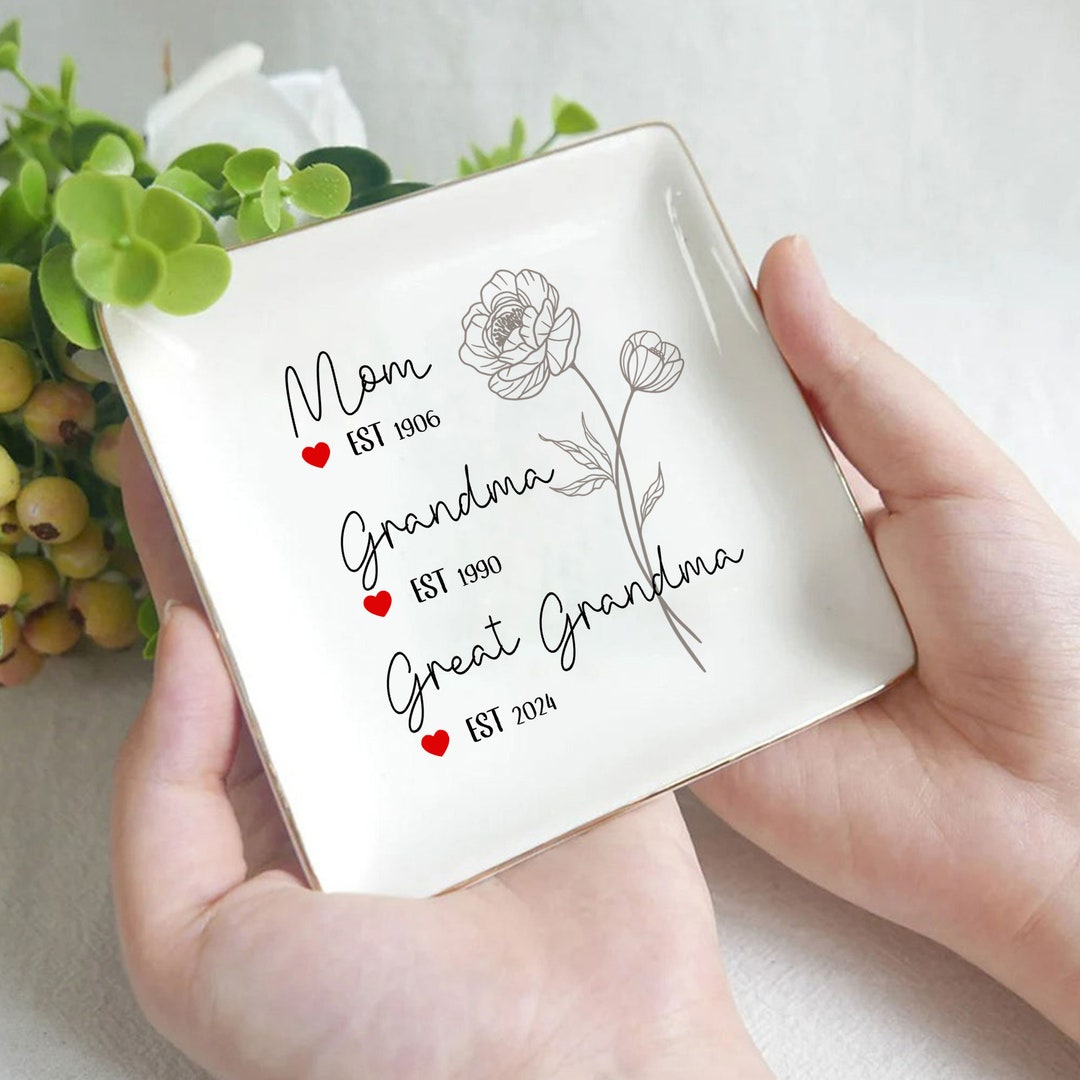 Personalized Great Grandma Ring Dish, First Mom Then Grandma Now Great ...