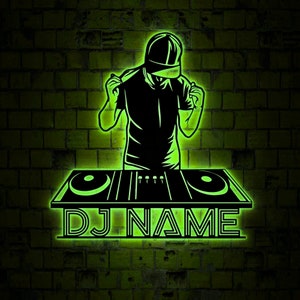 Personalized Name DJ Metal Sign With Led Lights, Custom DJ Gifts ...