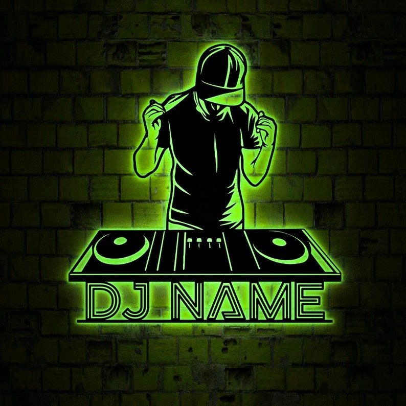 Personalized Name DJ Metal Sign With Led Lights, Custom DJ Gifts ...