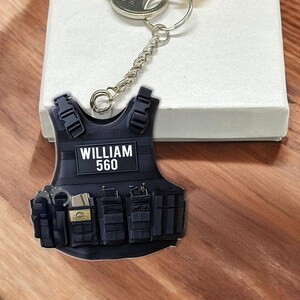 Personalized Police Bulletproof Vest Keychain, Gift for Police, Police ...