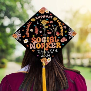 Personalized Social Worker Graduation Cap Topper, Social Worker Cap ...