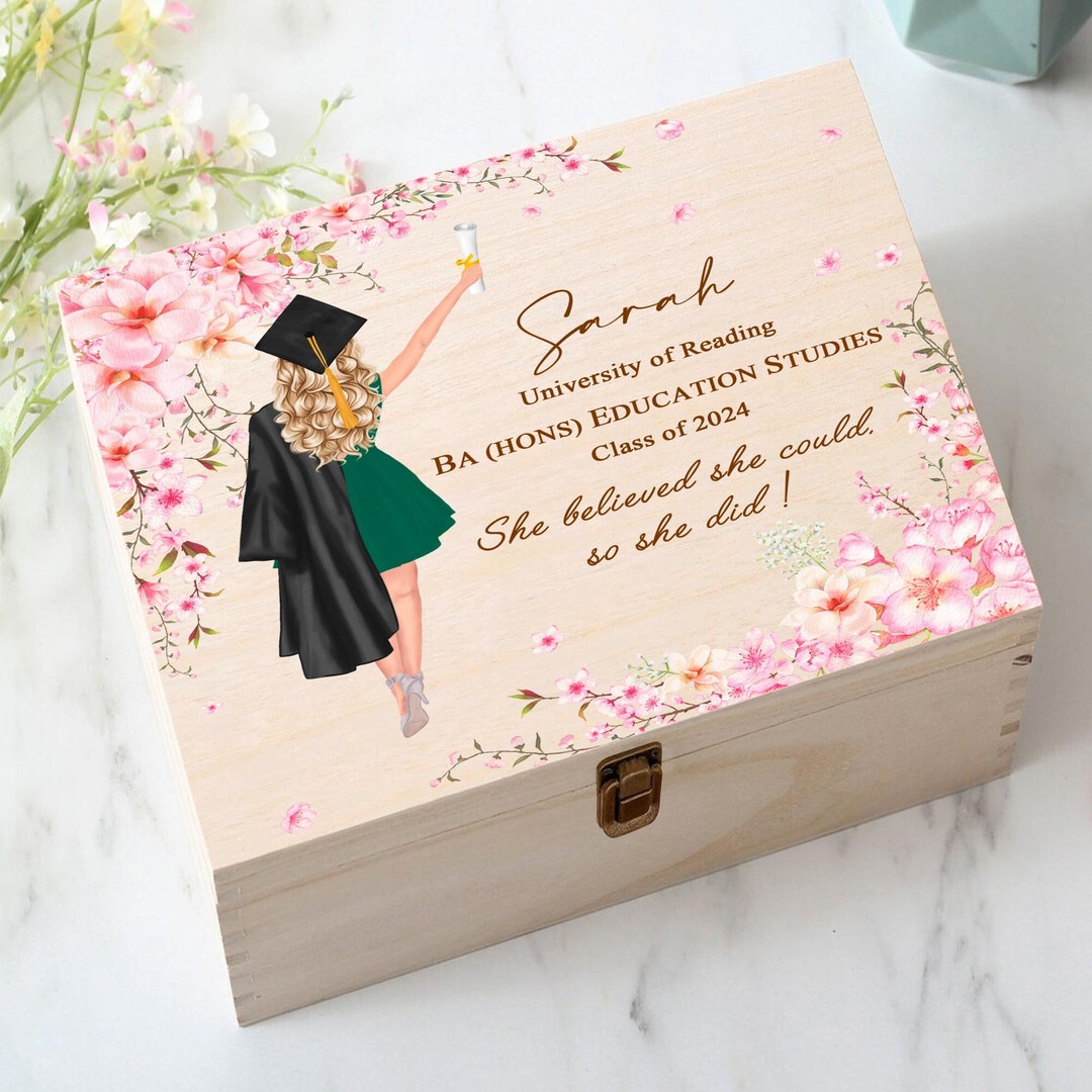 Personalized Graduation Memory Keepsake Box, Custom Graduation Gift ...