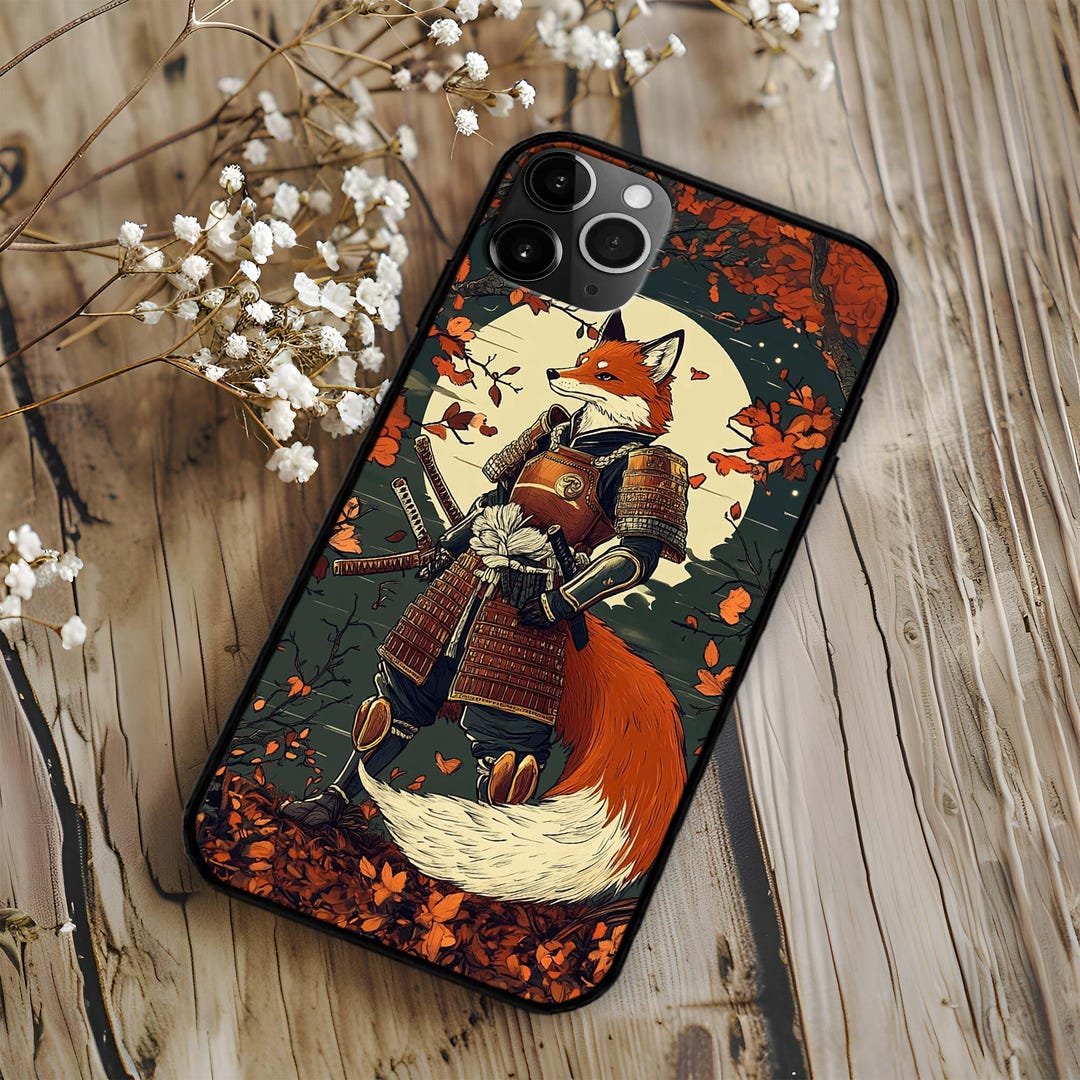 Custom Samurai Animal Themed Phone Case – Choose Your Warrior: Fox, Cat ...