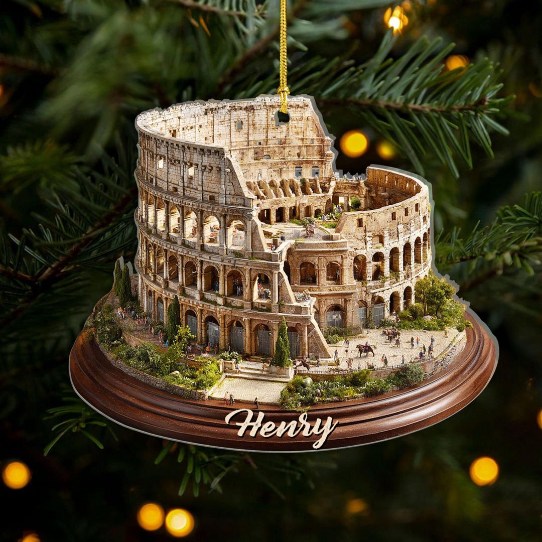 2D Flat Personalized Colosseum Rome Italy Acrylic Ornament, Italian ...
