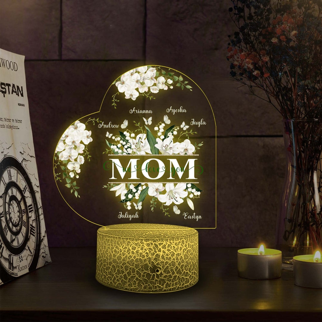 Personalized Gift for Mom 3D Led Light Acrylic Base, Mother's Day Gift ...
