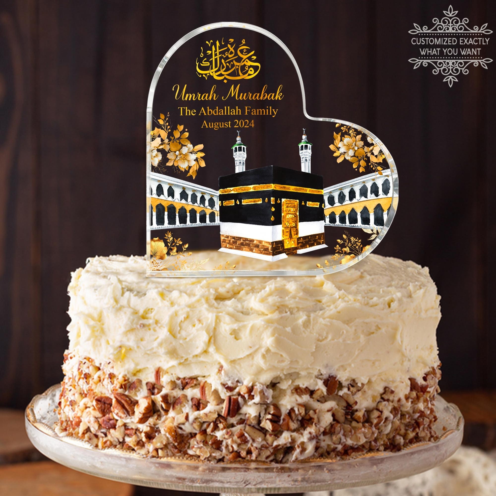 Personalized Umrah Mubarak Cake Topper for Cake Decoration, Umrah ...
