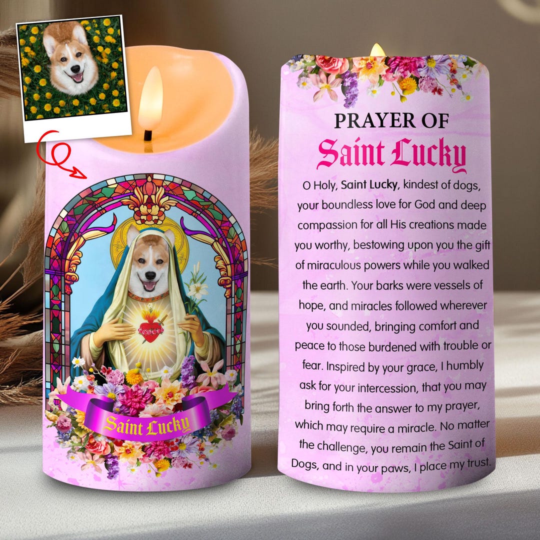 Personalized Prayer LED Candle, Custom Face Pet Funny Candle, Votive ...