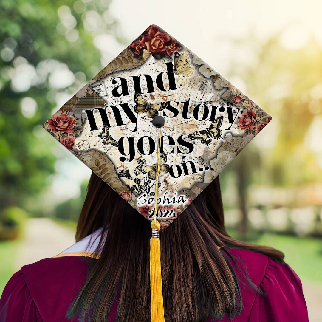 Personalized and My Story Goes on Graduation Cap Topper, Grad Cap ...