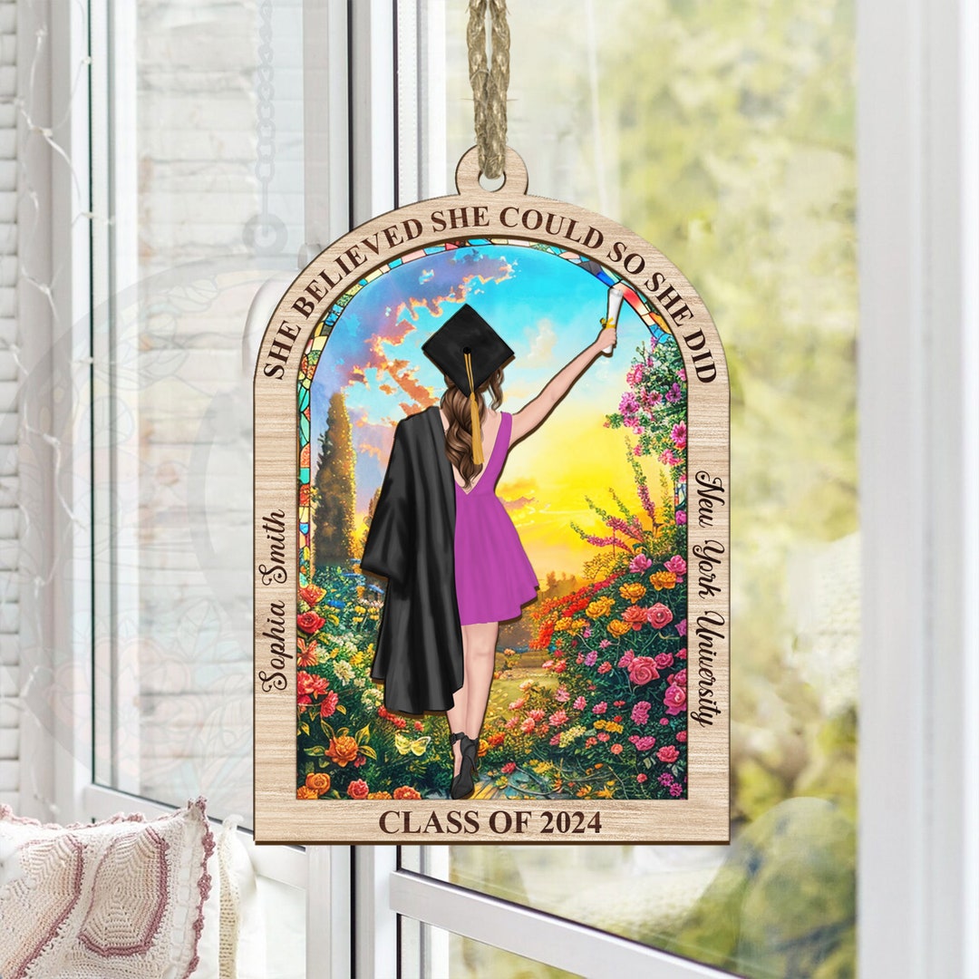 Personalized Graduation Window Hanging, Graduation Suncatcher Gift ...